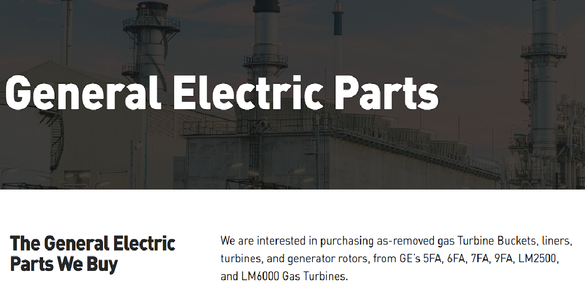General Electric Gas Turbine Parts - Gas Turbine Spares
